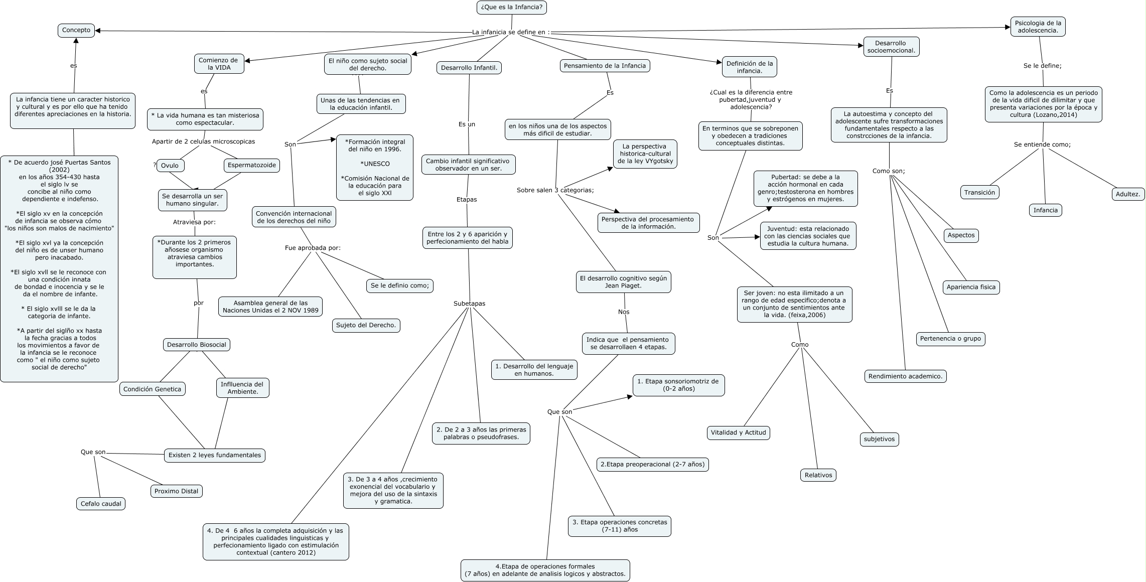 MAPA CONCEPTUAL DE QUE ES LA INFANCIA